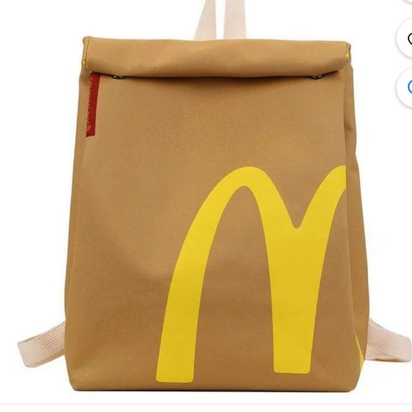 Bags | Nwot Mcdonalds Novelty Retro Backpack Nylon Fabric Looks Like A ...